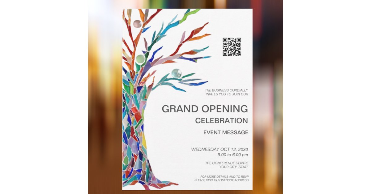 Business Grand Opening QR Code Invitation | Zazzle