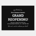 Business Grand Reopening Black Sign | Zazzle