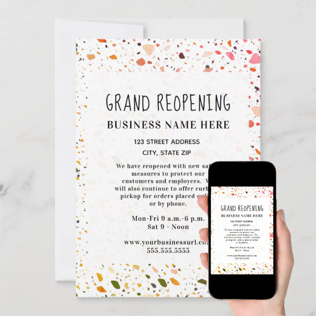 Business Grand Reopening Covid Safety Invitation | Zazzle