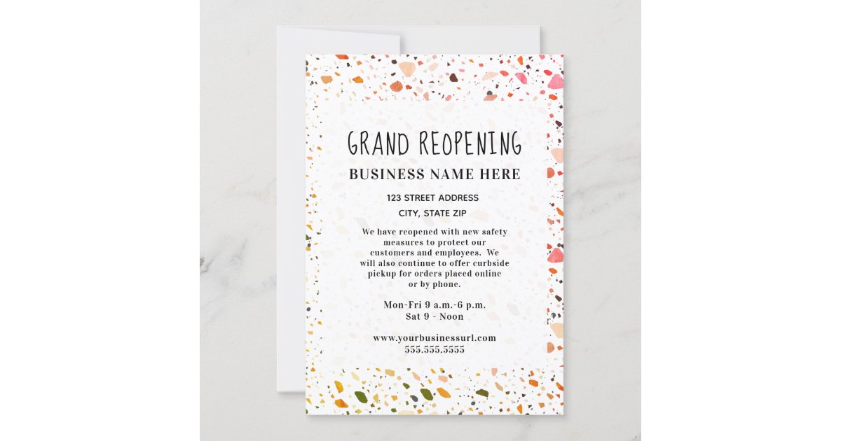 Business Grand Reopening Covid Safety Invitation | Zazzle