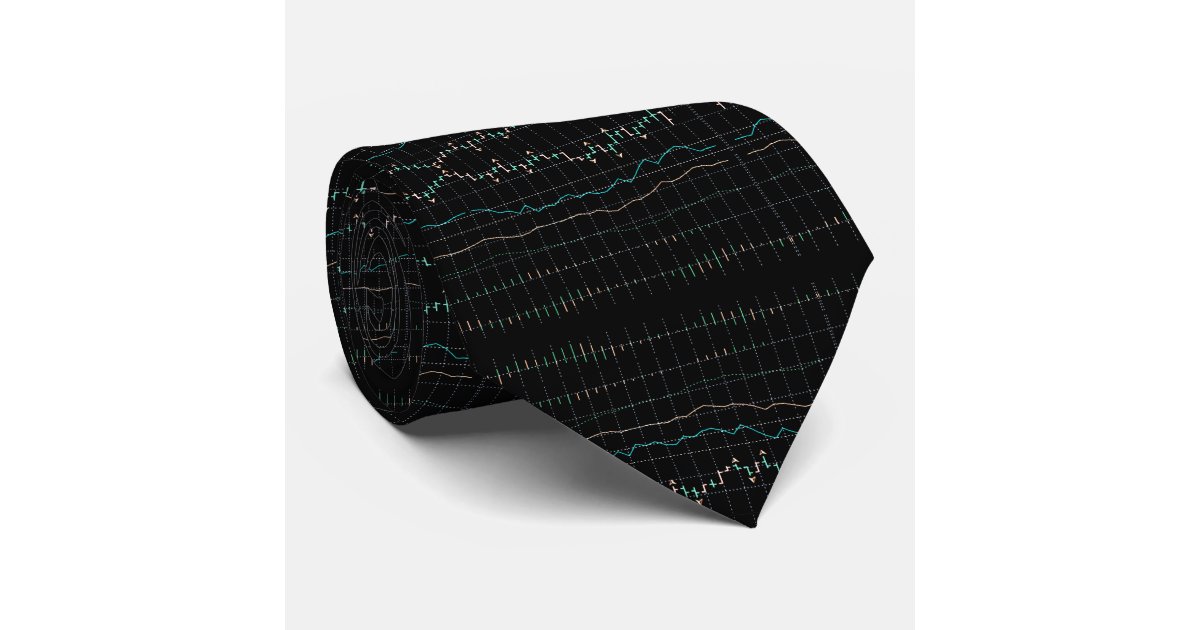 Business graph on stock market neck tie | Zazzle