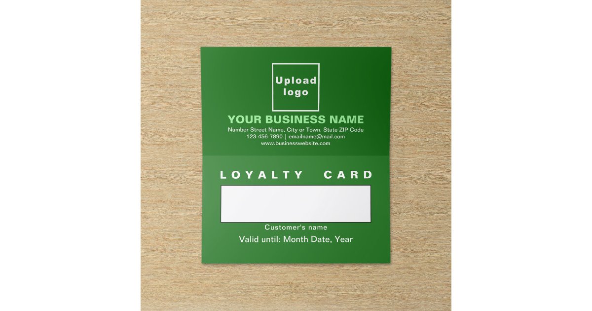 Business Green Folded Loyalty Card | Zazzle