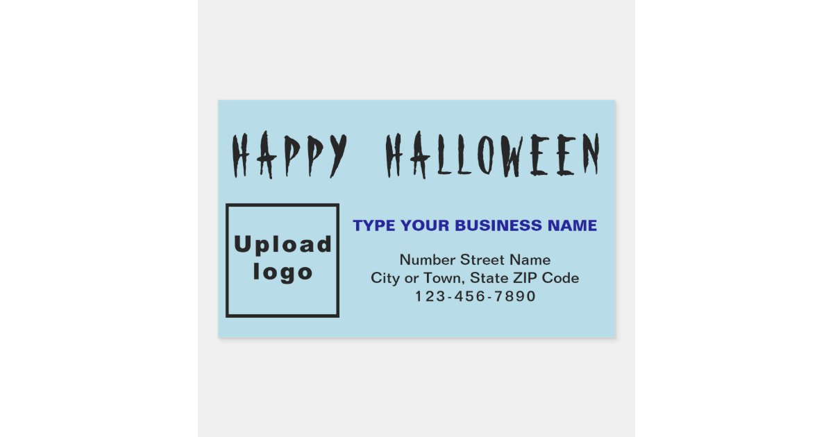 Business Halloween Light Blue Rectangle Sticker | Zazzle
