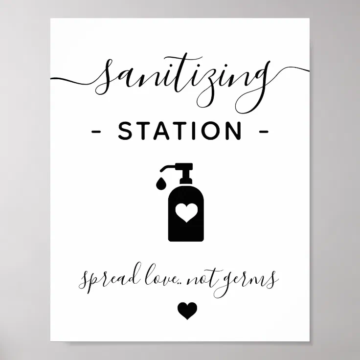 Business Hand Sanitizing Station Minimalist Modern Poster | Zazzle