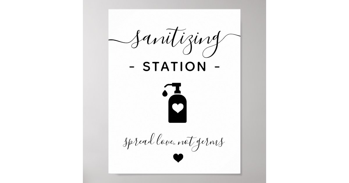 Business Hand Sanitizing Station Minimalist Modern Poster | Zazzle
