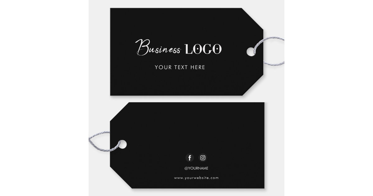 Business Hang Tag Clothing Swing Tags Social Media | Zazzle