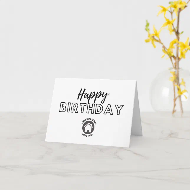 Business Happy Birthday Custom Logo Card | Zazzle