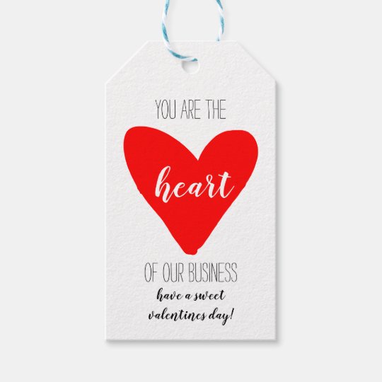 Business Heart Appreciation Client Customer Gift Tags | Zazzle.com