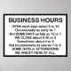 Business Hours Poster | Zazzle