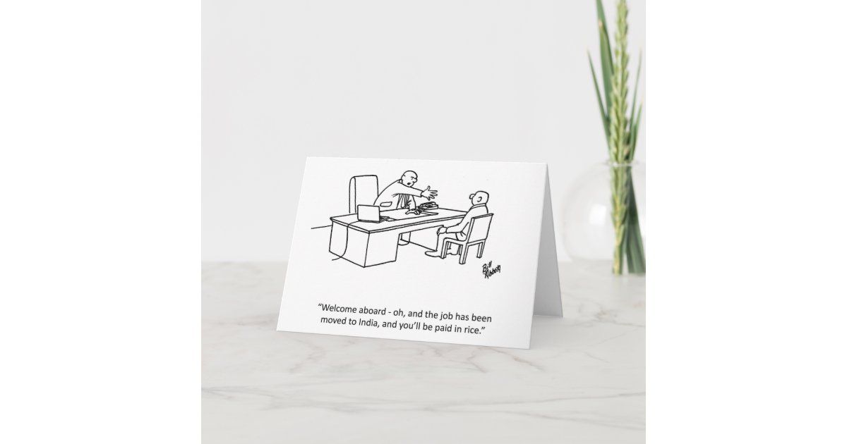 Business Humor "Welcome Aboard" Greeting Card | Zazzle