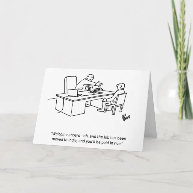 Business Humor "Welcome Aboard" Greeting Card | Zazzle