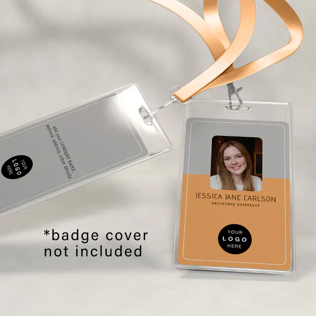 Business ID card modern company logo QR employee Badge | Zazzle
