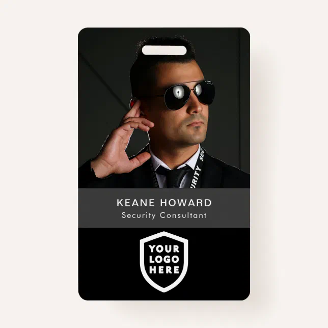 Business ID Card | Modern Large Photo Employee Bad Badge | Zazzle