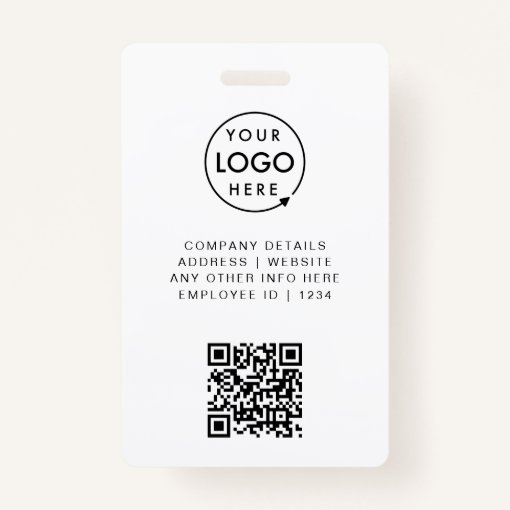 Business ID Card | Modern Large Photo Employee Badge | Zazzle