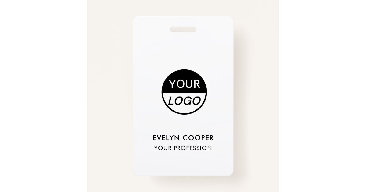 Business ID | Custom Logo Employee Staff Badge | Zazzle