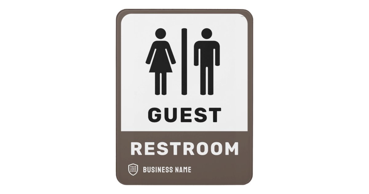 Business ID Logo | Guest Restroom Door Sign | Zazzle