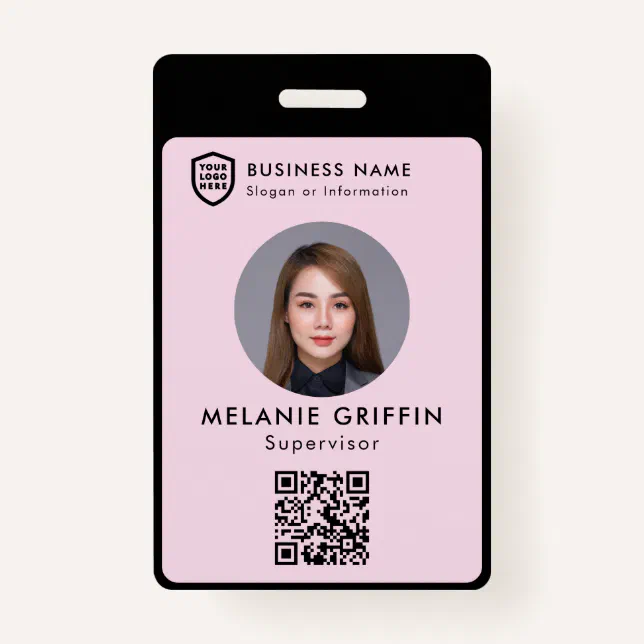 Business ID Logo | Modern Custom Employee Staff Badge | Zazzle