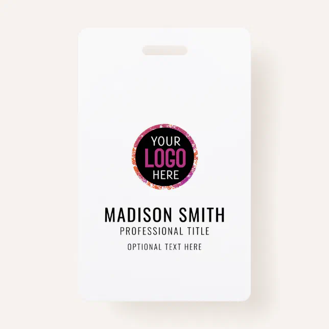 Business ID Logo | Modern Custom Employee Staff Badge | Zazzle