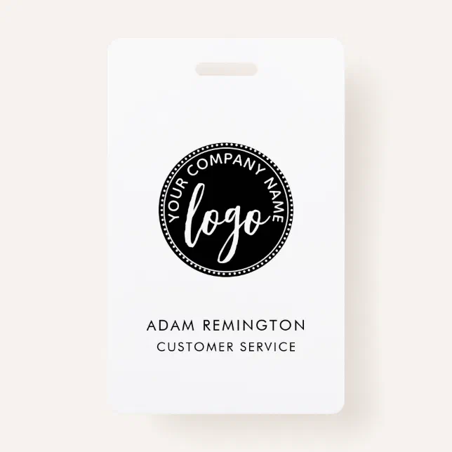 Business ID Logo Modern Custom Staff Employee Badge | Zazzle
