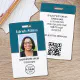 Business ID Photo Security Modern Teal Badge | Zazzle