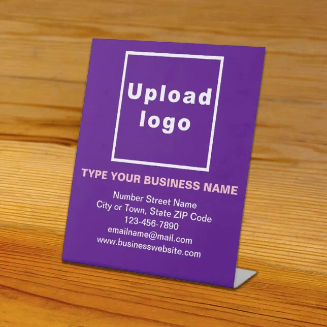 Business Information Purple Pedestal Sign | Zazzle