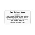 Business Ingredient List Jars Bottles on White Label | Zazzle
