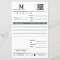 Business Invoice Sales Receipt Monogram Qr Code | Zazzle