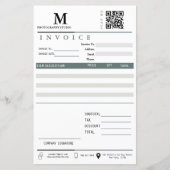 Business Invoice Sales Receipt Monogram Qr Code | Zazzle