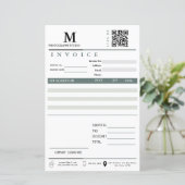 Business Invoice Sales Receipt Monogram Qr Code | Zazzle