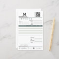 Business Invoice Sales Receipt Monogram Qr Code | Zazzle