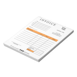 Business Invoice Sales Receipt Social Media Icons Notepad | Zazzle
