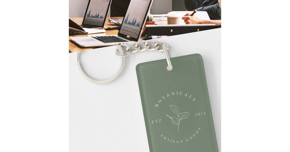 Business keychains minimalist clean simple | Zazzle