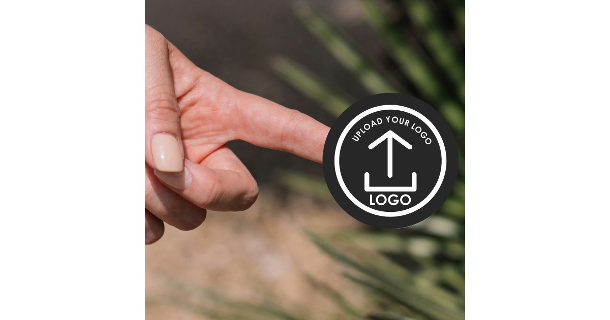 Business Labels Custom Round Logo Black | Zazzle