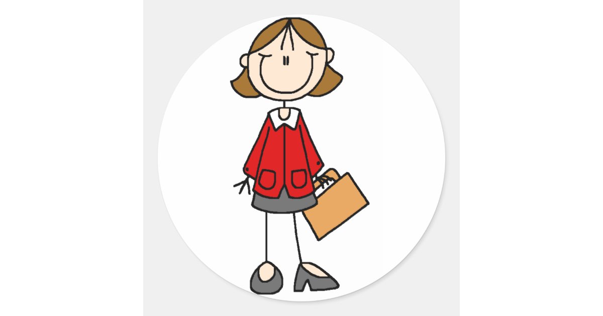 Business Lady Doodle Stickers | Zazzle