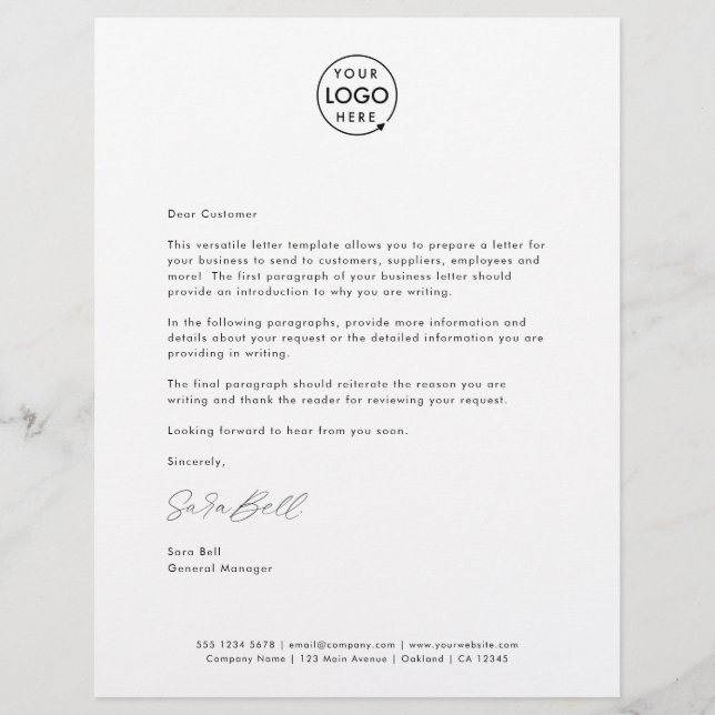 Business Letter Format Signature Business Offer Form Specifying