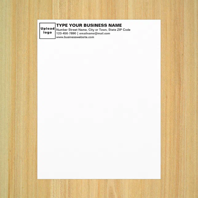 Business Letterhead on White Paper Sheet | Zazzle