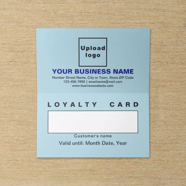 Business Light Blue Folded Loyalty Card | Zazzle