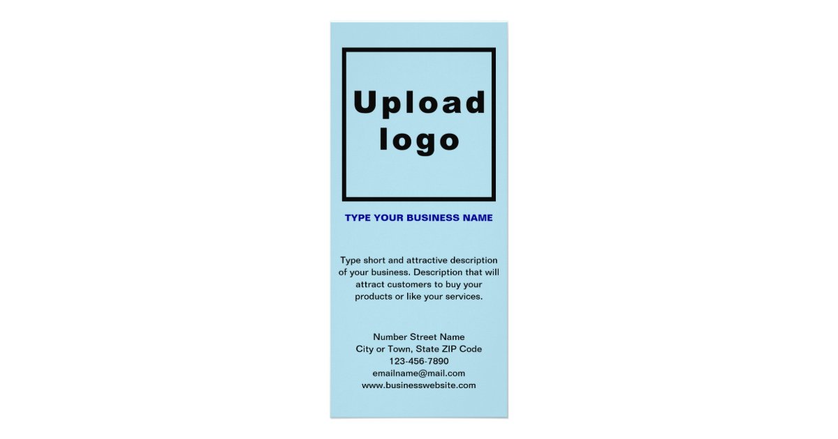 Business Light Blue Rack Card | Zazzle