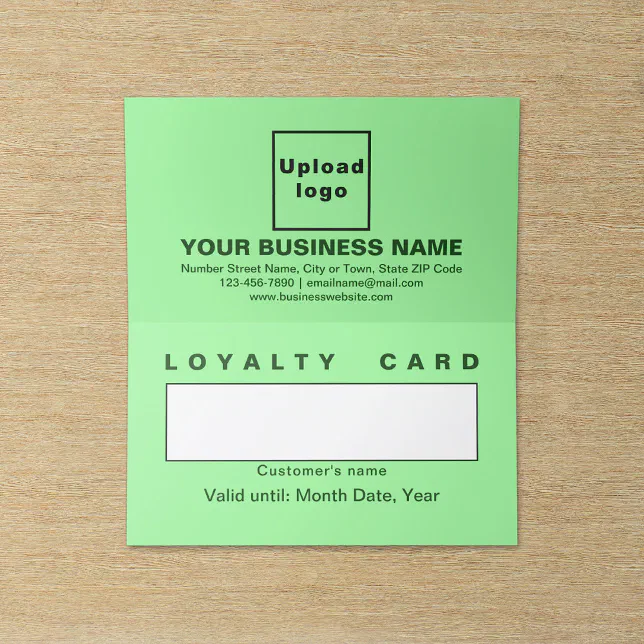 Business Light Green Folded Loyalty Card | Zazzle