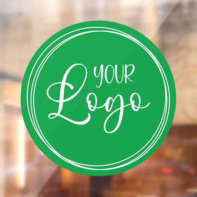 Business Logo against Green Circle Window Cling | Zazzle