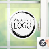 Business Logo against White Circle Window Cling | Zazzle