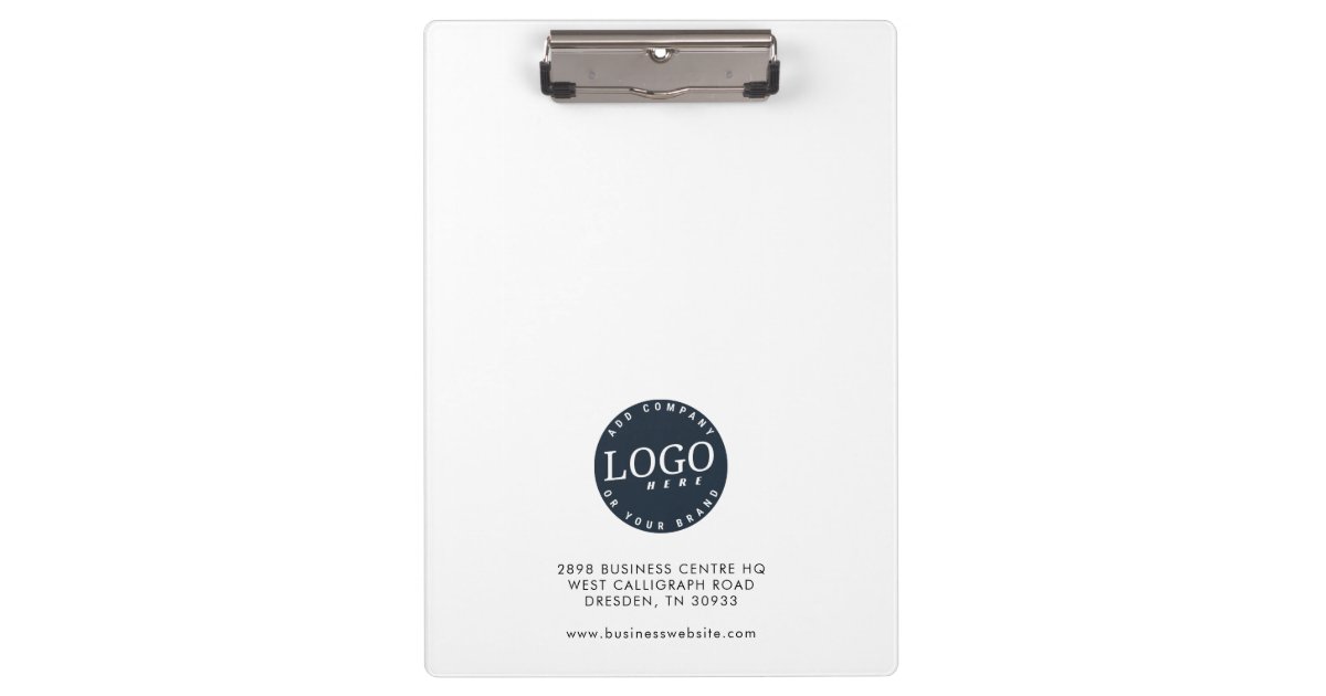 Business Logo and Company Website Staff Clipboard | Zazzle