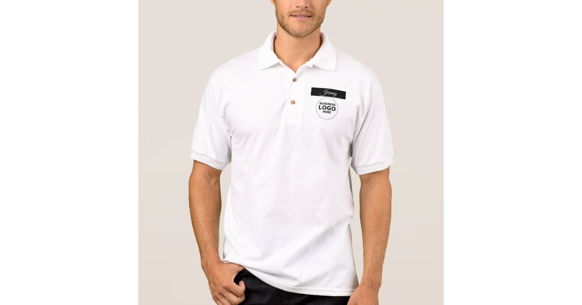 Business LOGO and Employee NAME Uniform Polo Shirt | Zazzle