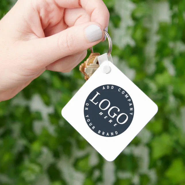 Business Logo and QR Code Company Staff Employees Keychain | Zazzle