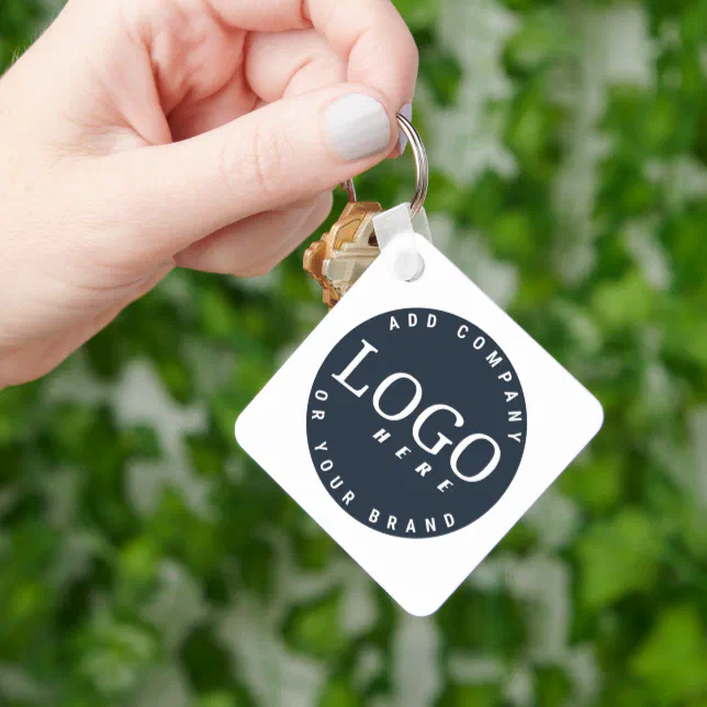 Business Logo and Return Address DIY Company Keychain | Zazzle