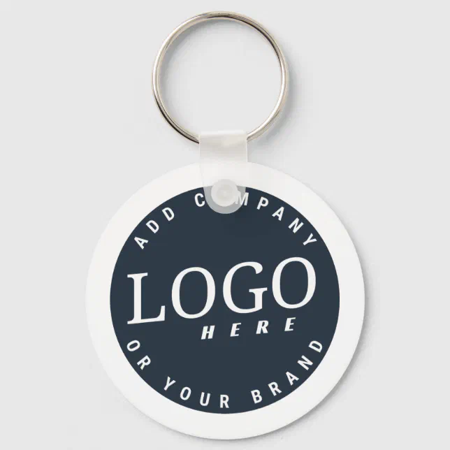 Business Logo and Return Address DIY Modern Keychain | Zazzle