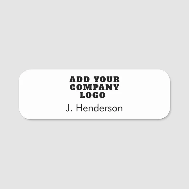 Business Logo and Simple Modern Employees Name Tag | Zazzle