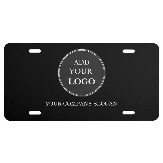 Business Logo and Slogan Professional Branded License Plate | Zazzle