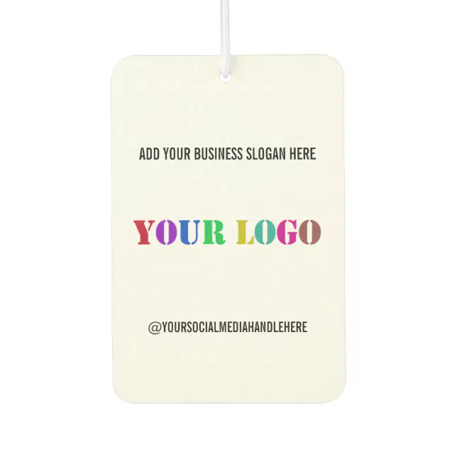 Business Logo and Text Promotional Air Freshener | Zazzle