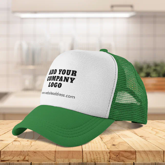 Business Logo and Website New Company Employees Trucker Hat | Zazzle